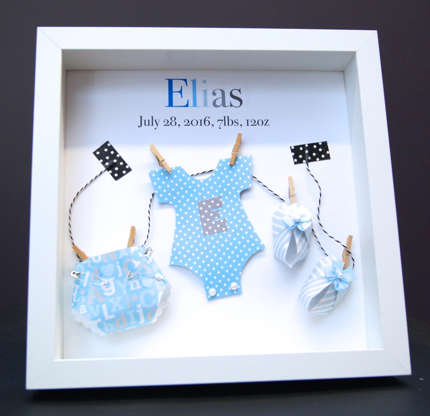 Personalized Baby Frame with Name & Birth Info Custom Paper | Etsy