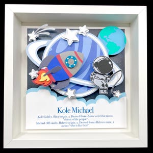 Adorable Outer Space Baby Name Sign, Space Rocket Nursery Decor ...