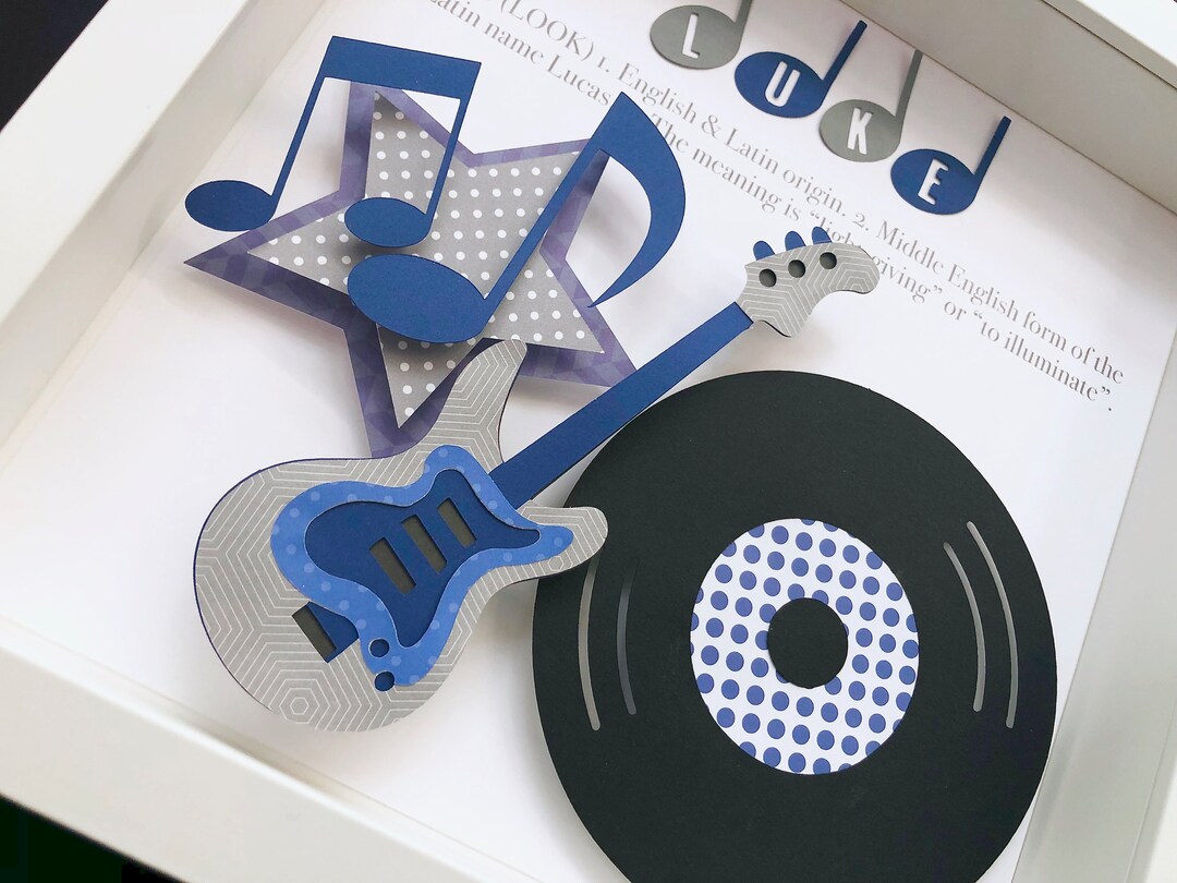 Personalized Baby Boy Music Theme Nursery Decor Wall Art With Guitar ...