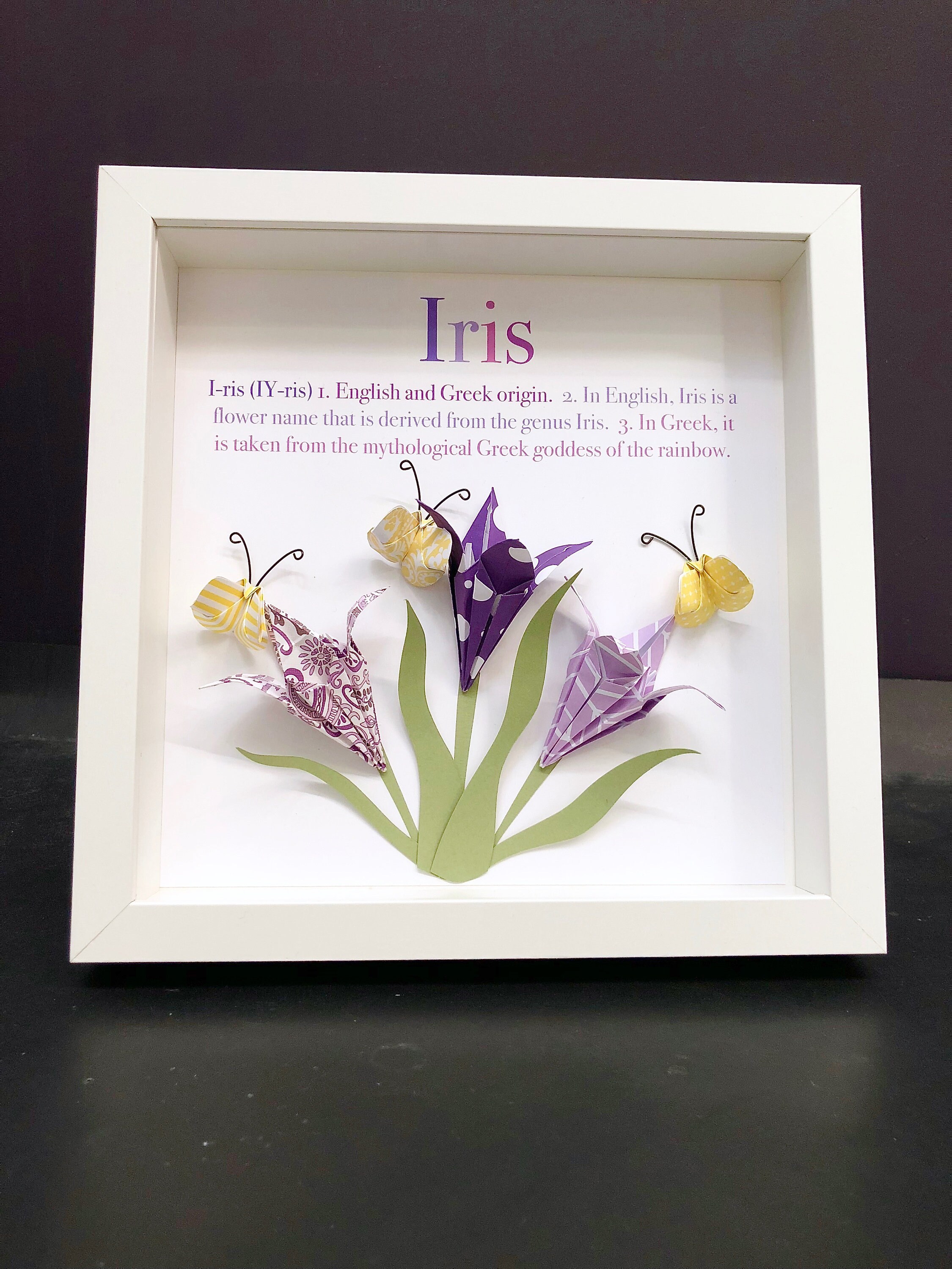 Baby Girl Frame With Name Origin and Meaning Custom Paper Art | Etsy Canada