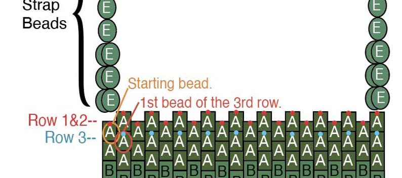 Mini Beaded Amulet Bag Pattern, Star Flower Pattern, Peyote Stitch ...