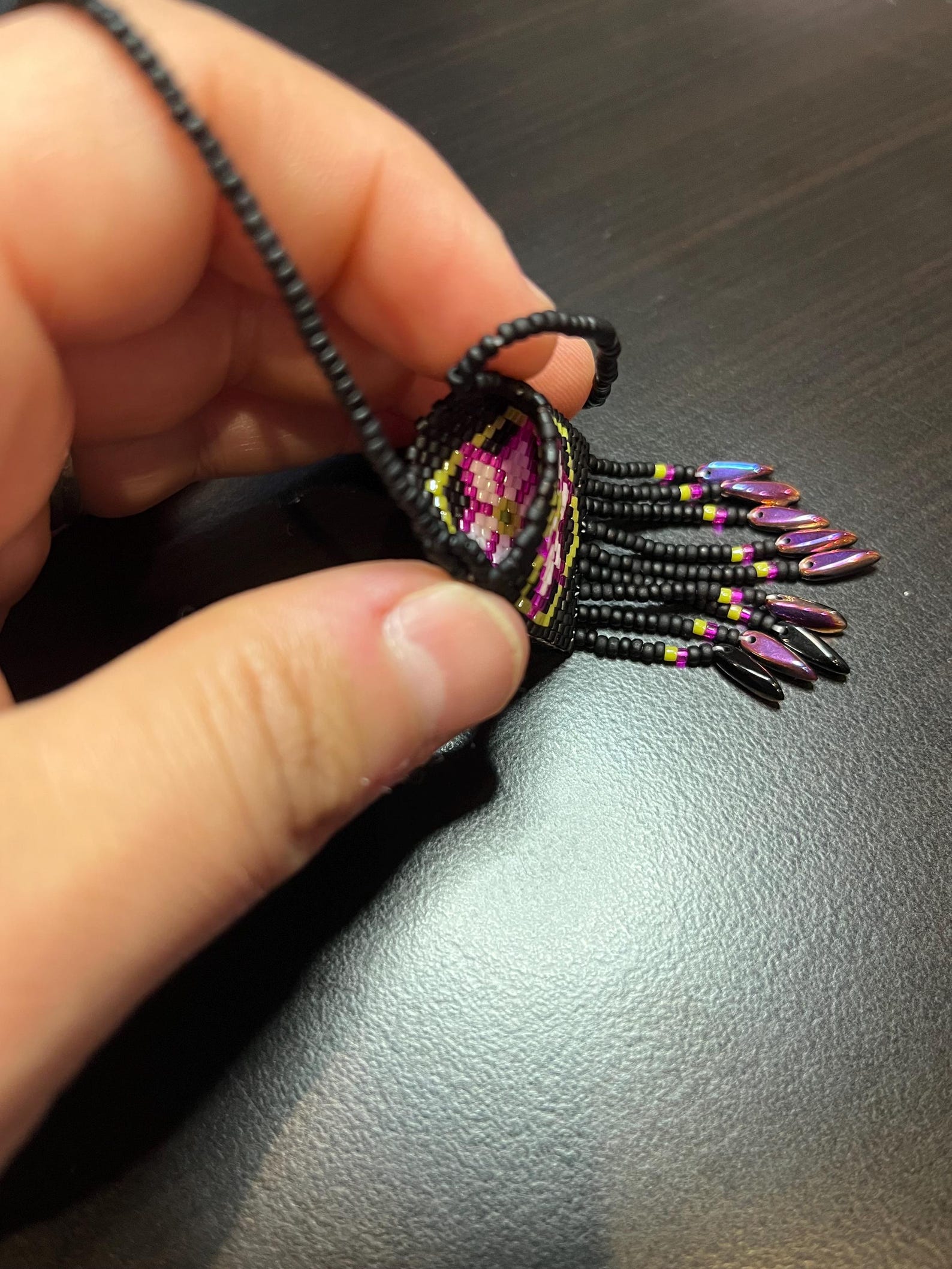 Mini Beaded Amulet Bag Pattern, Star Flower Pattern, Peyote Stitch ...