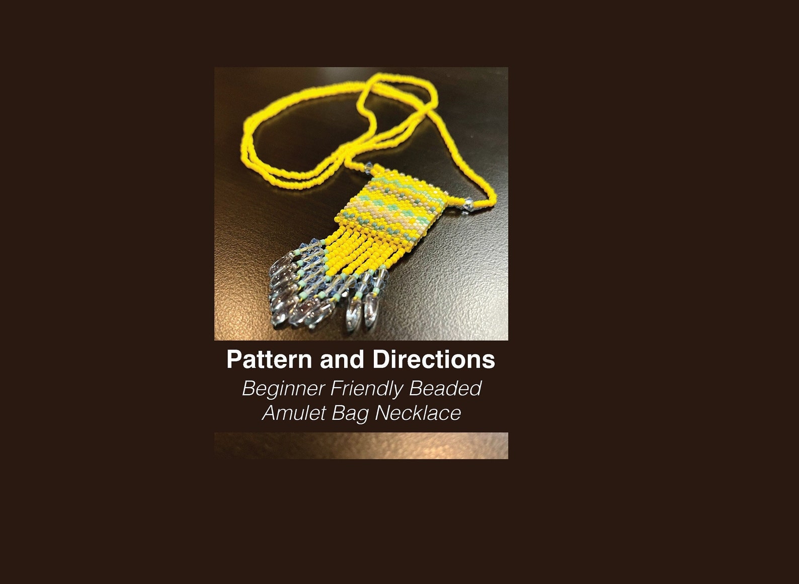 Beaded Amulet Bag Pattern, Springtime Sunshine Pattern, Peyote Stitch ...