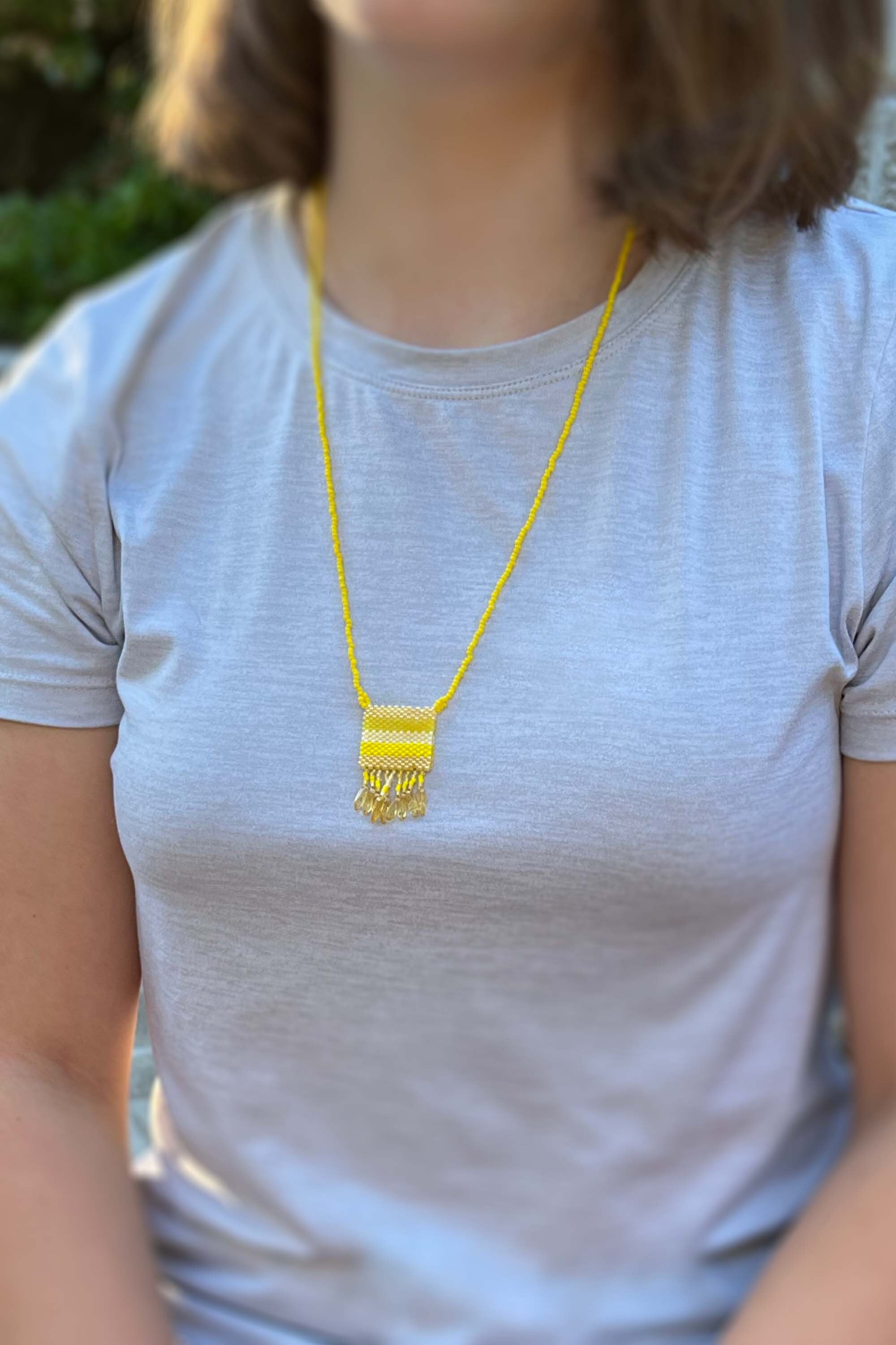 Select Colors, Hand Beaded Jewelry, Mini Stripes Amulet Bag Necklace - Etsy