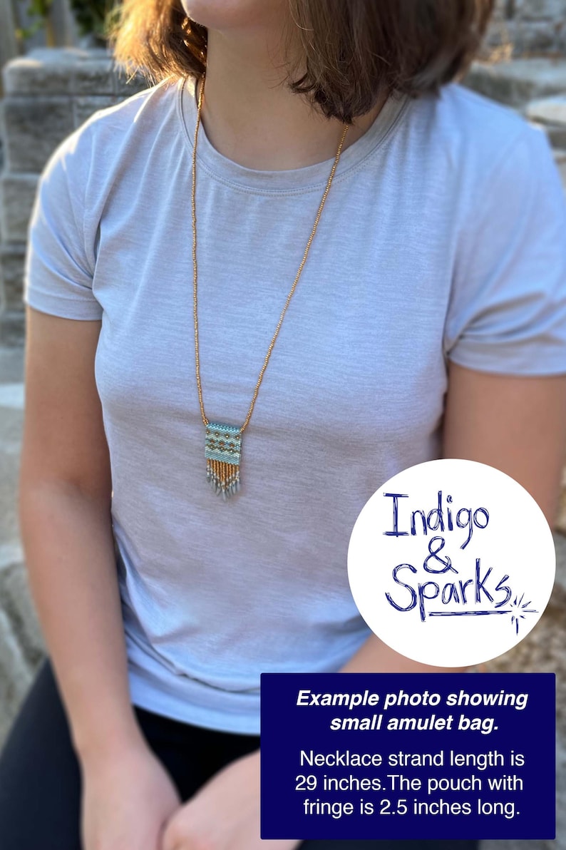 Beaded Amulet Bag Pattern, Springtime Sunshine Pattern, Peyote Stitch ...