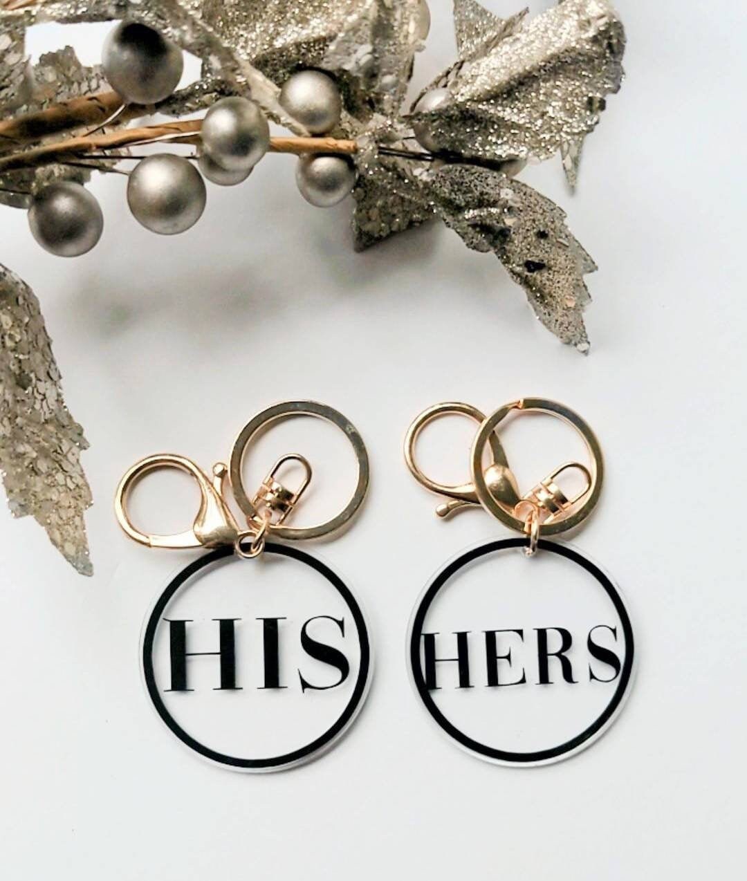 His and Hers Keyrings Wedding Partner Gifts Bag Tags Key Chains - Etsy