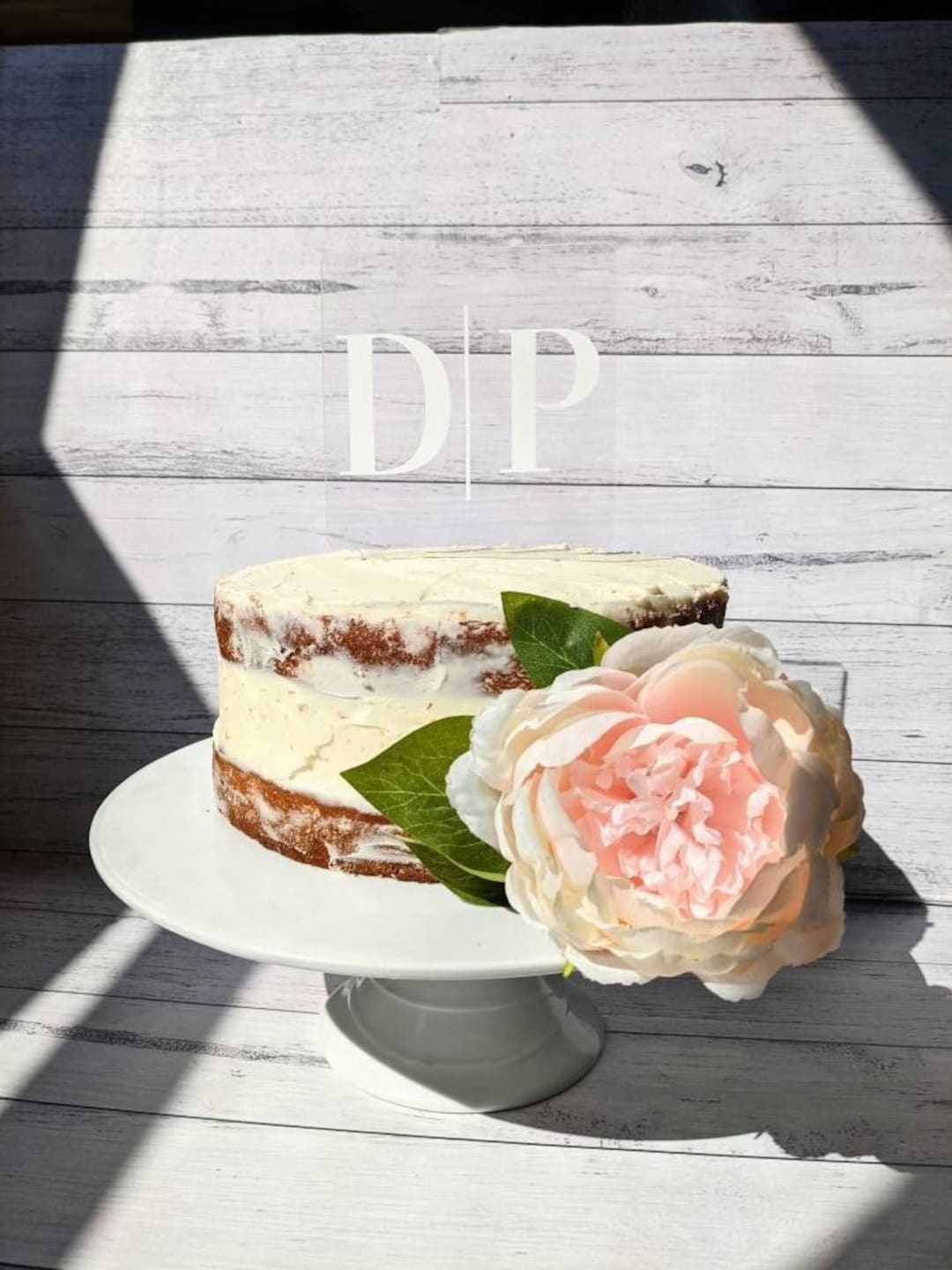 Square Wedding Cake Topper With Initials - Etsy