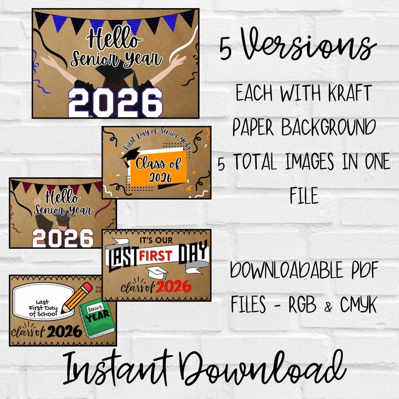 Senior Year Last First Day Banner: Back to School DIY Printable ...
