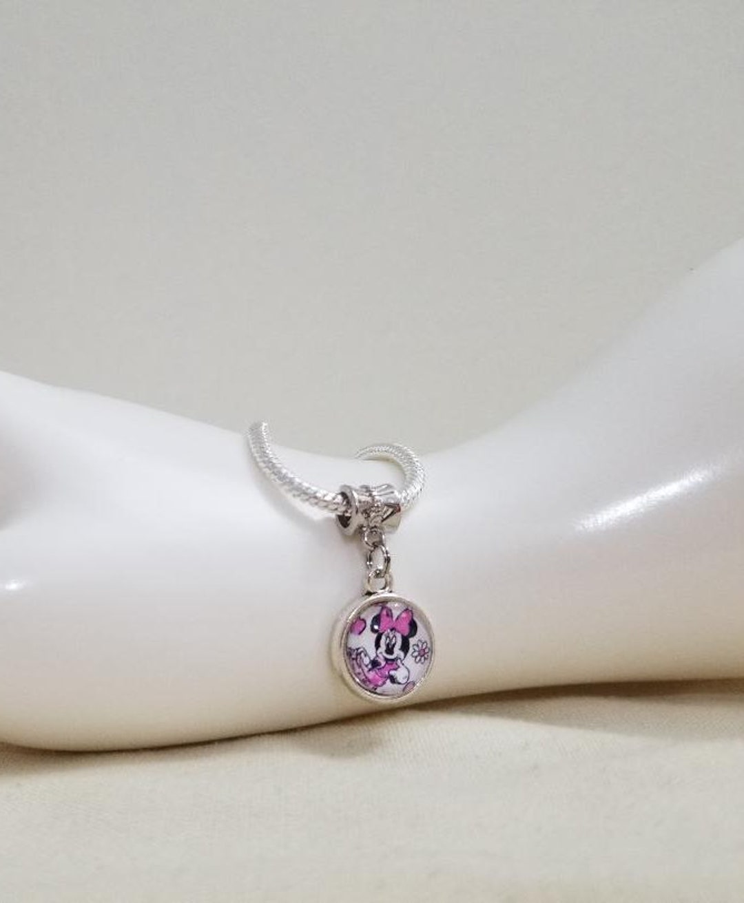 Minnie Mouse Charm With Bracelet, Mouse Charm Bracelet, Charm Bracelet ...