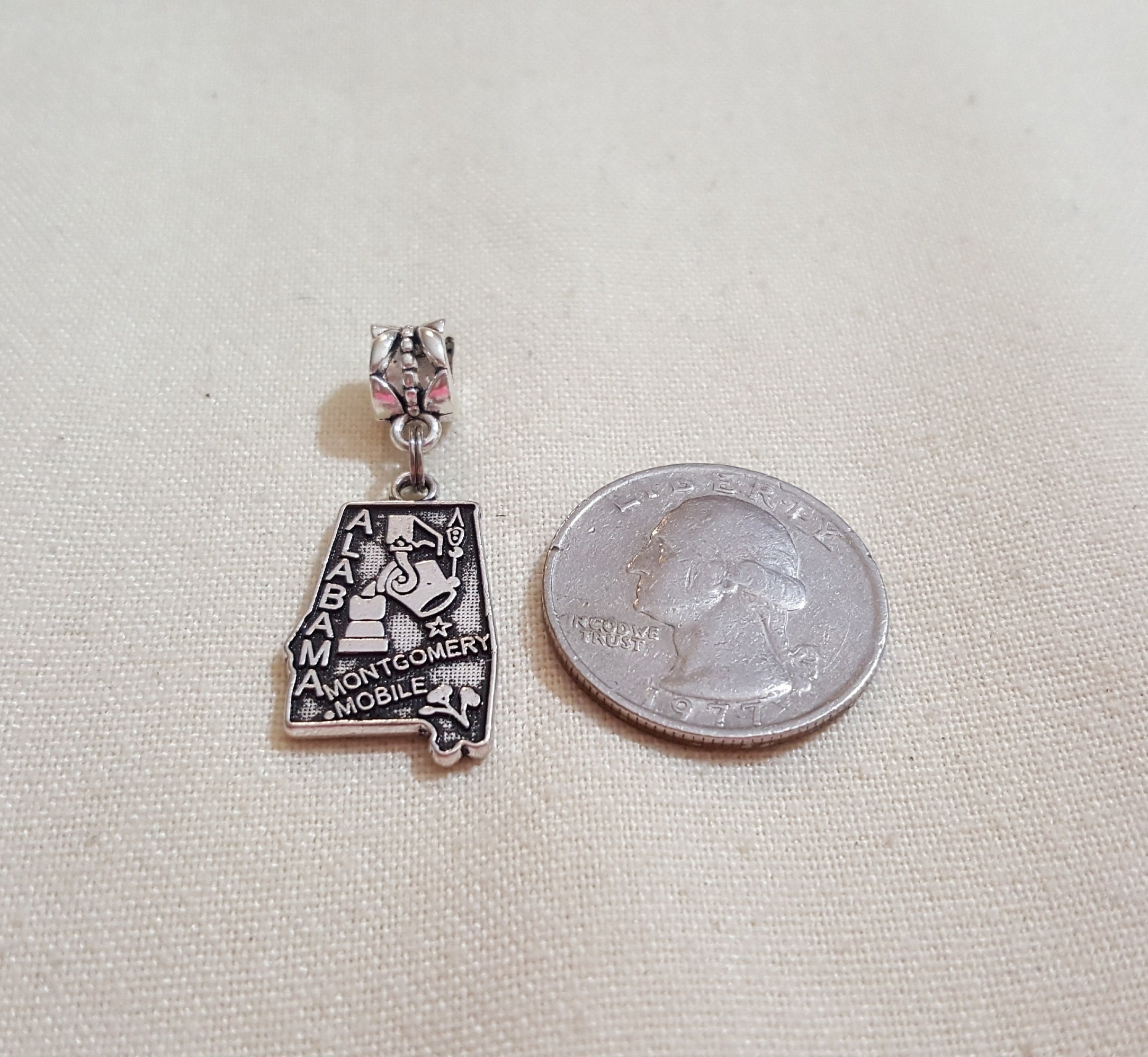 Alabama State Charm for European Bracelet, Alabama State Bracelet Charm ...