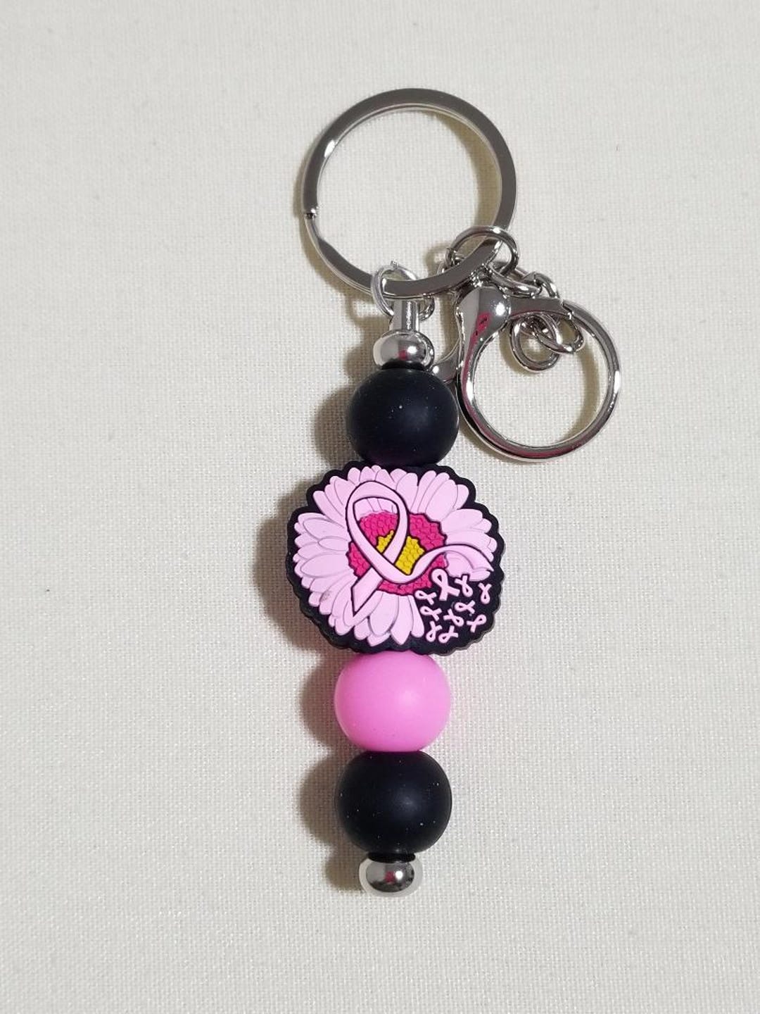 Breast Cancer Awareness Keychain, Pink Ribbon Keychain, Pink Keychain ...