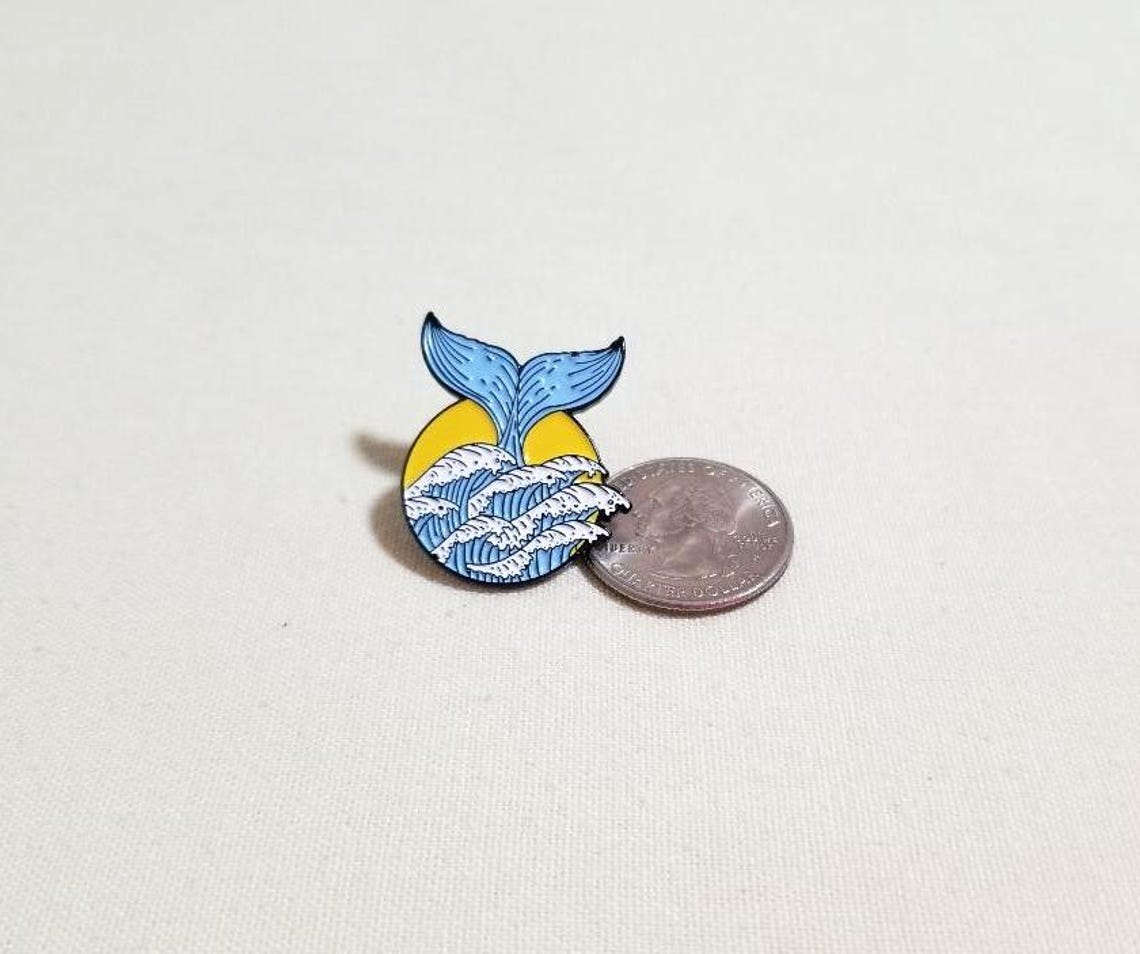 Mermaid Tail Lapel Pin, Beach Lapel Pin, Mermaid Brooch, Beach Brooch ...