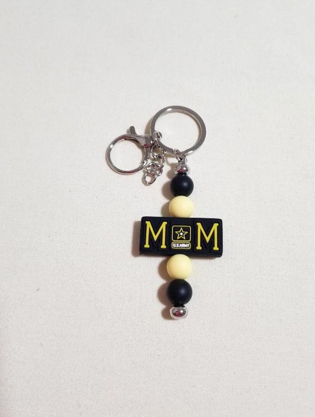 Army Mom Key Chain, Army Keychain, Silicone Bead Keychain, Colorful ...