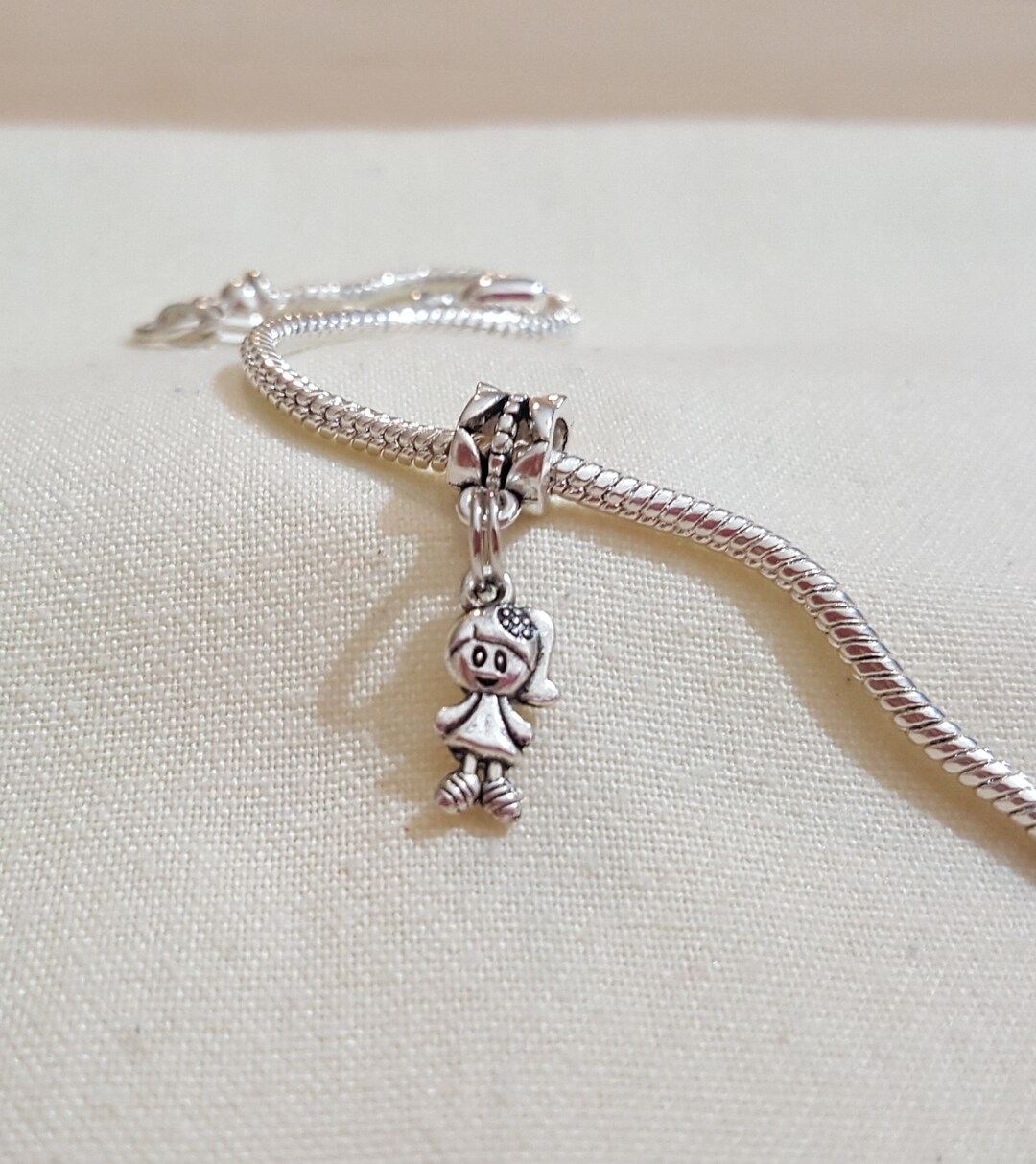 Little Girl Bracelet Charm, Girl Charm for European Bracelet, European ...