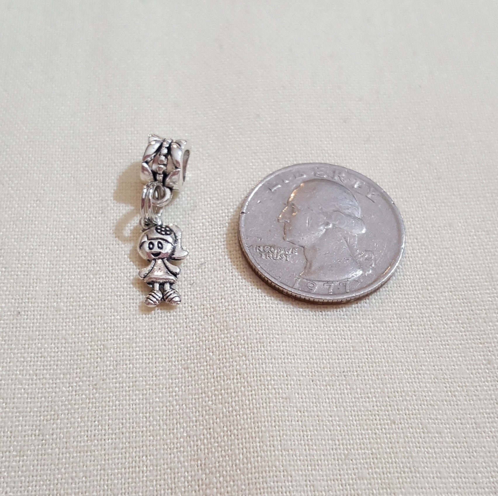 Little Girl Bracelet Charm, Girl Charm for European Bracelet, European ...