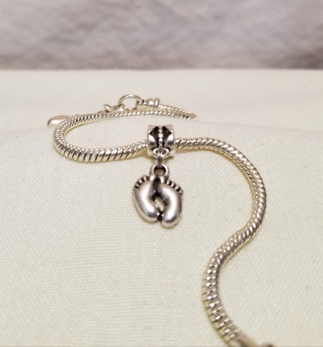 Little Feet Charm for European Bracelet, Little Feet Bracelet Charm ...