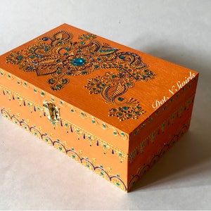 Henna Paisley Jewelry Box/wedding Box/keepsake Box/gift Box/henna ...