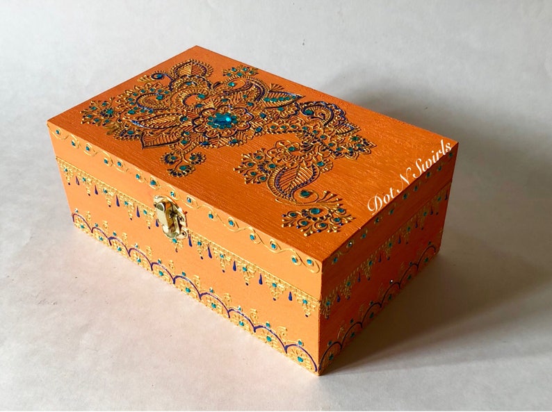 Henna Paisley Jewelry Box/wedding Box/keepsake Box/gift Box/henna ...