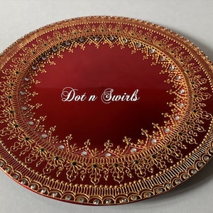 Beautiful HANDMADE Charger Plate,henna Plate,henna Party,wedding Decor ...