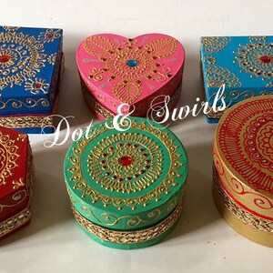 Colorful 6 Paper Mache Gift Boxes Set/henna Gift Box/holiday Gift Box ...