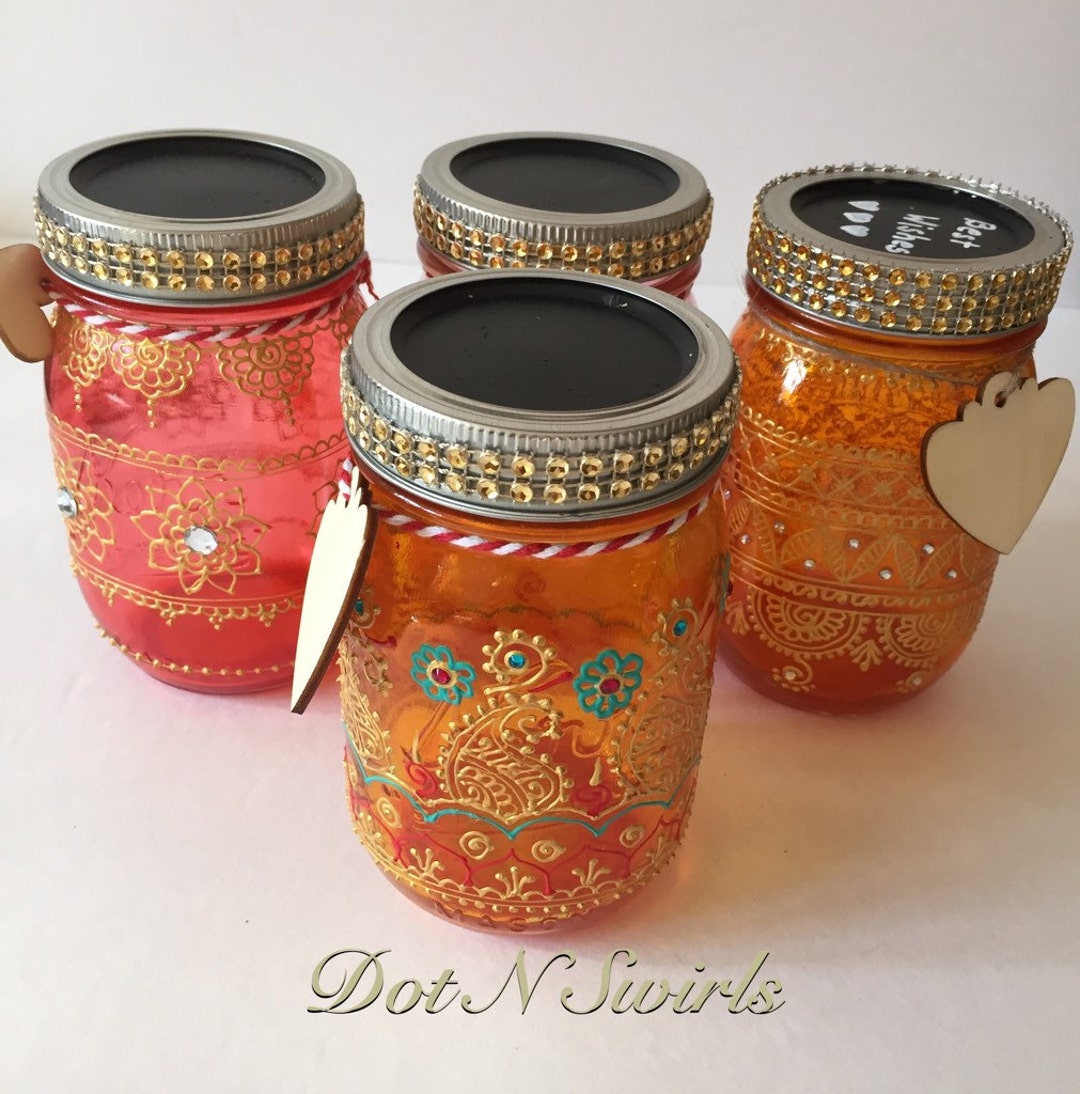 Henna Inspired Multi Use Mason Candy Jar/housewarming Gift/unique/henna ...