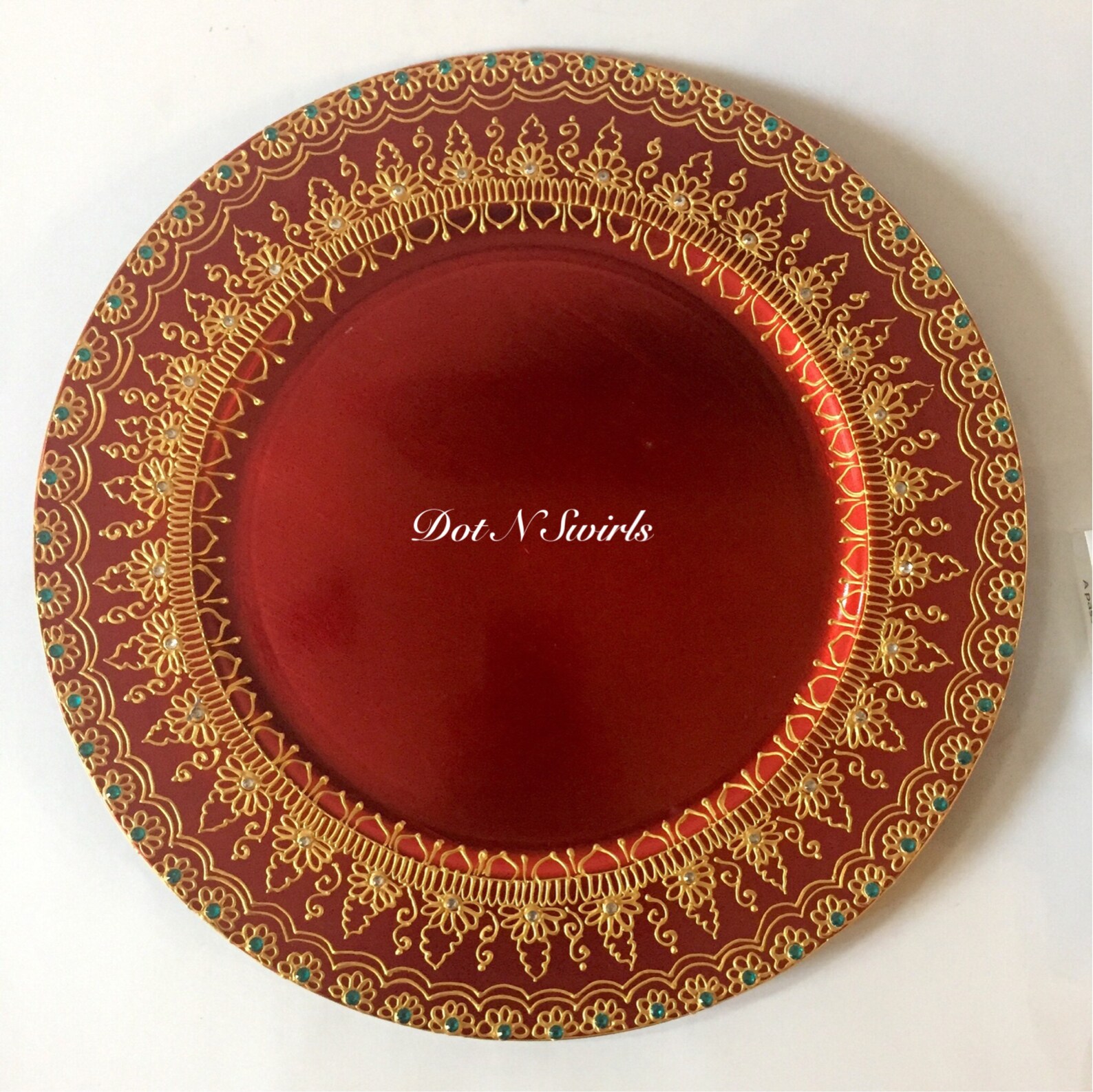 Beautiful HANDMADE Charger Plate/henna Plate /pooja Thali - Perfect for ...