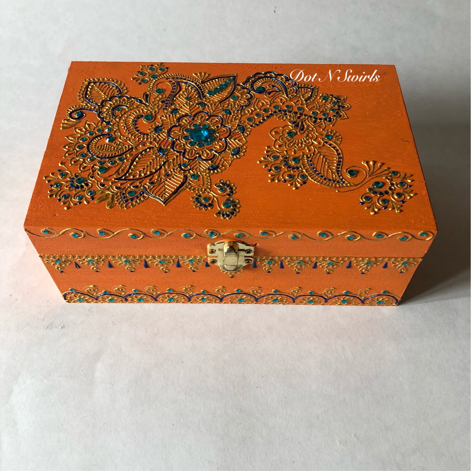 Henna Paisley Jewelry Box/wedding Box/keepsake Box/gift Box/henna ...