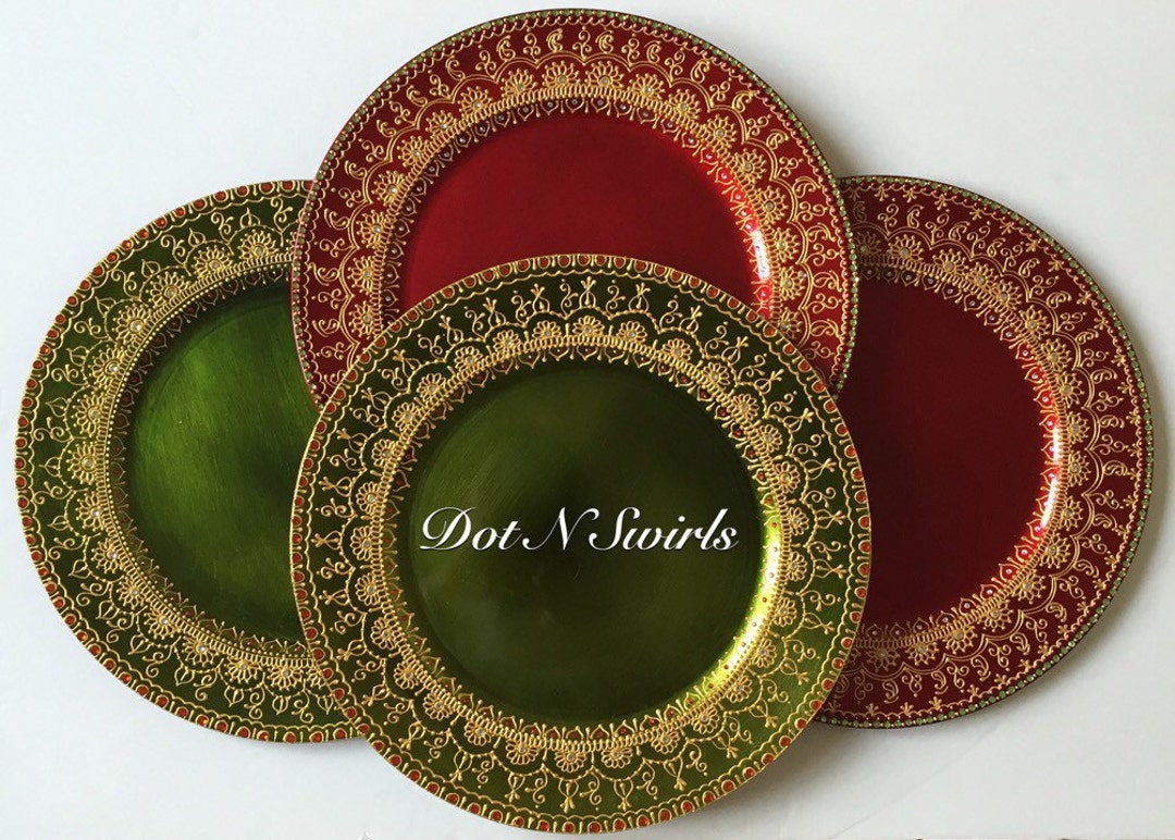 Beautiful HANDMADE Charger Plate/henna Plate /pooja Thali - Perfect for ...