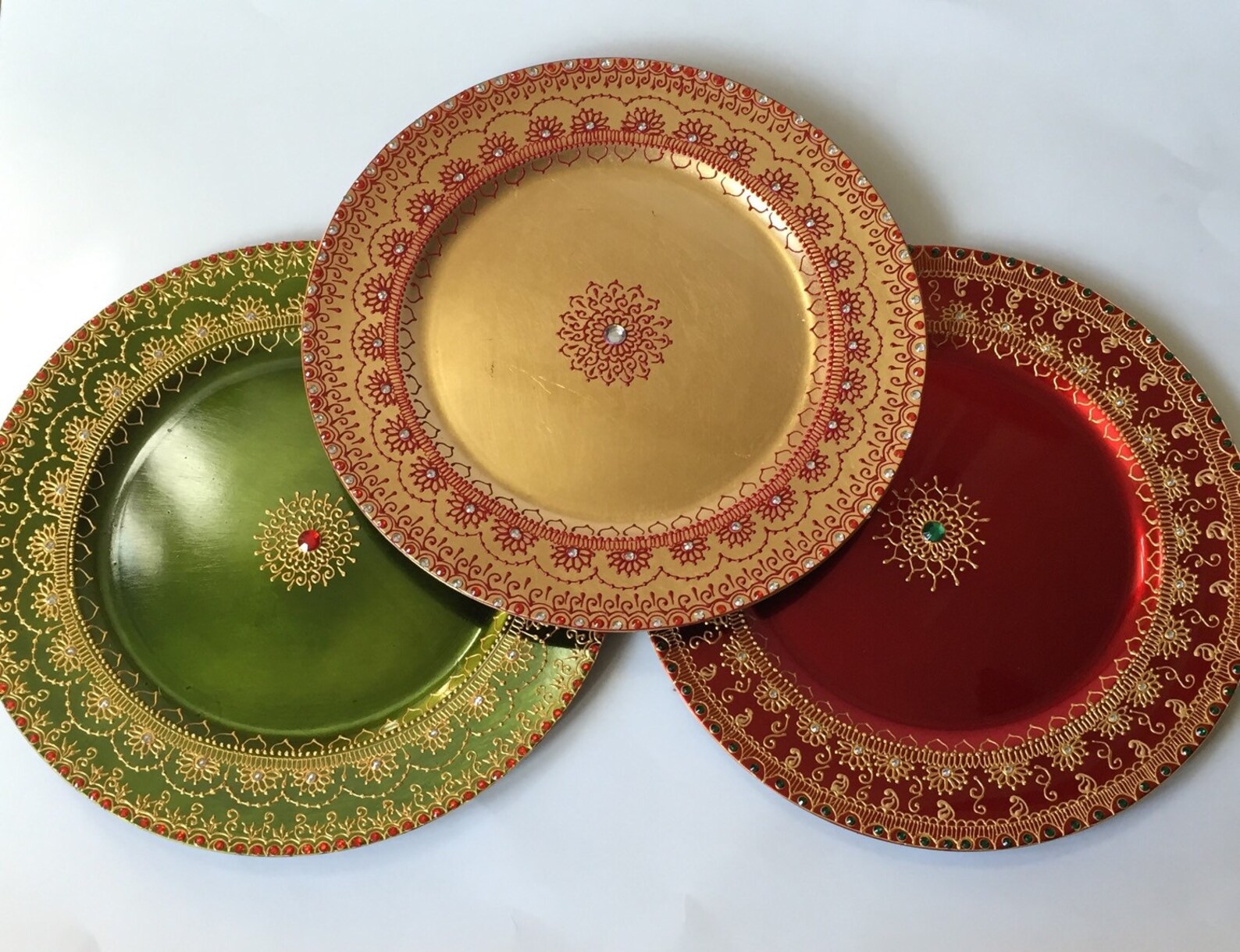 Beautiful HANDMADE Charger Plate/henna Plate /pooja Thali - Perfect for ...