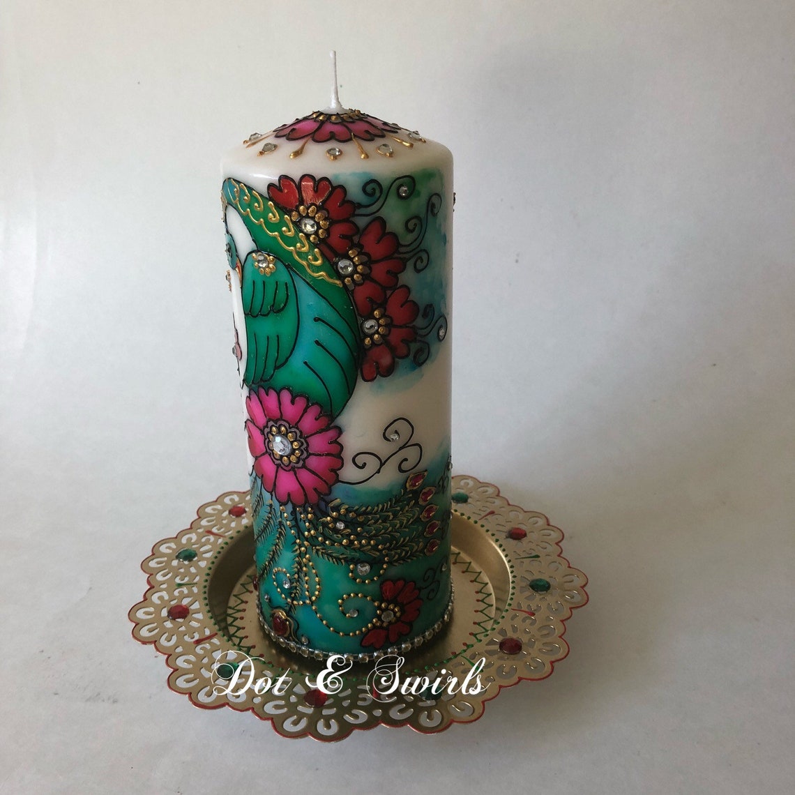 Beautiful,handmade,dancing Peacock Candle Pillar, Perfect for Home ...