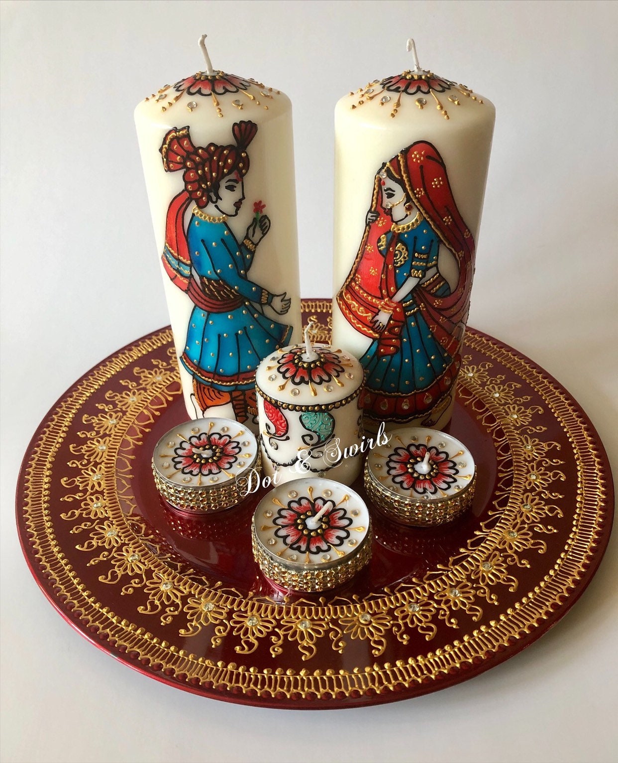 Personalized indian bride and groom set on unscented wax | Etsy