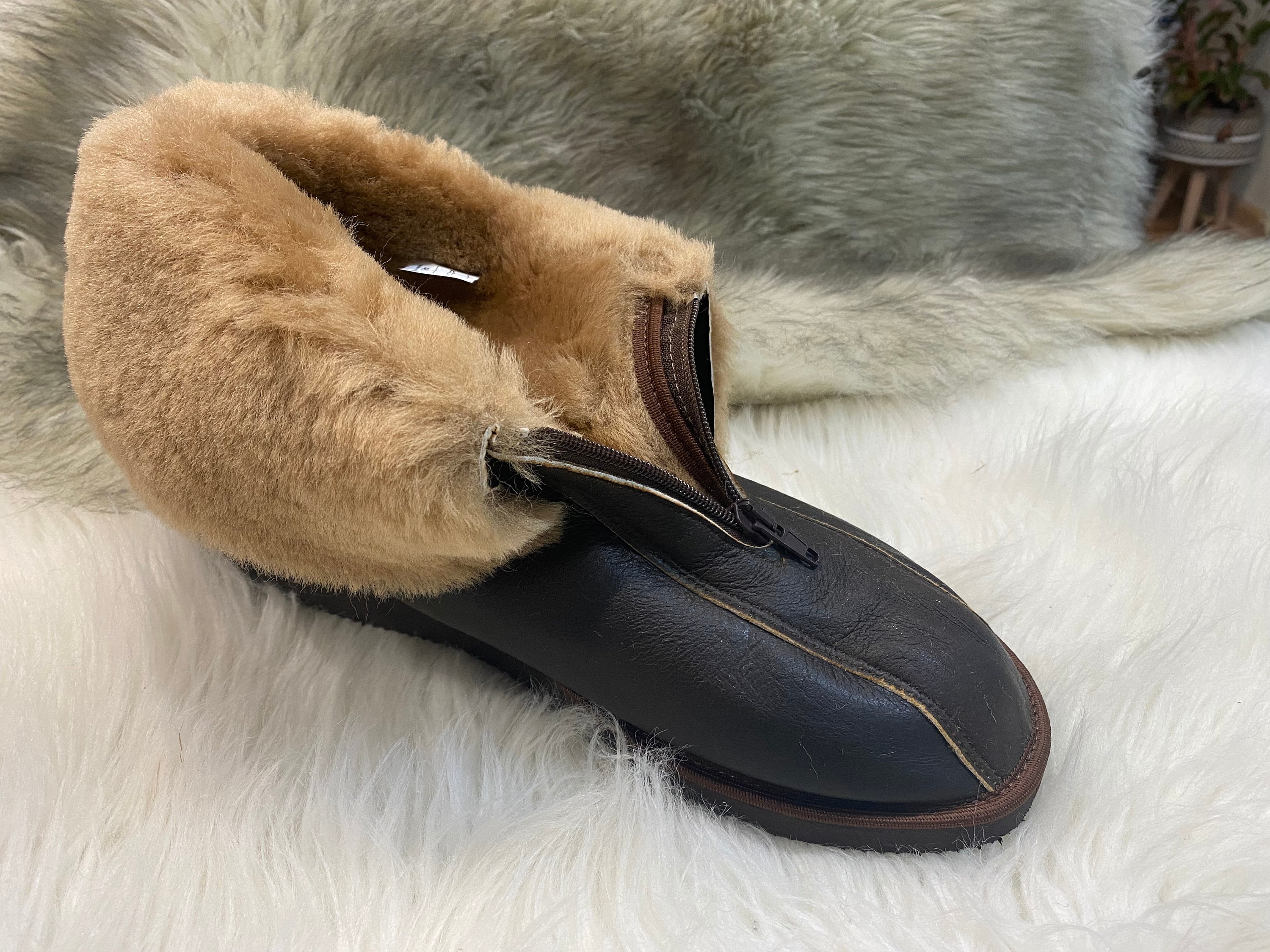 Men's Zipper Warmers Sheepskin Slippers Ever Nothing but - Etsy UK