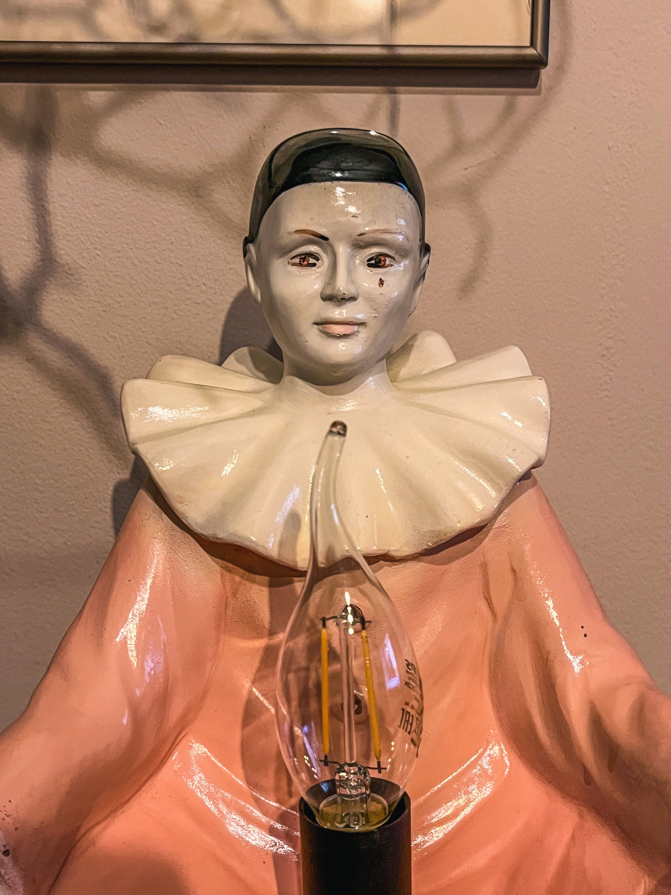 Vintage Art Deco Ceramic Pink PIERROT Table Lamp France 60s - Etsy