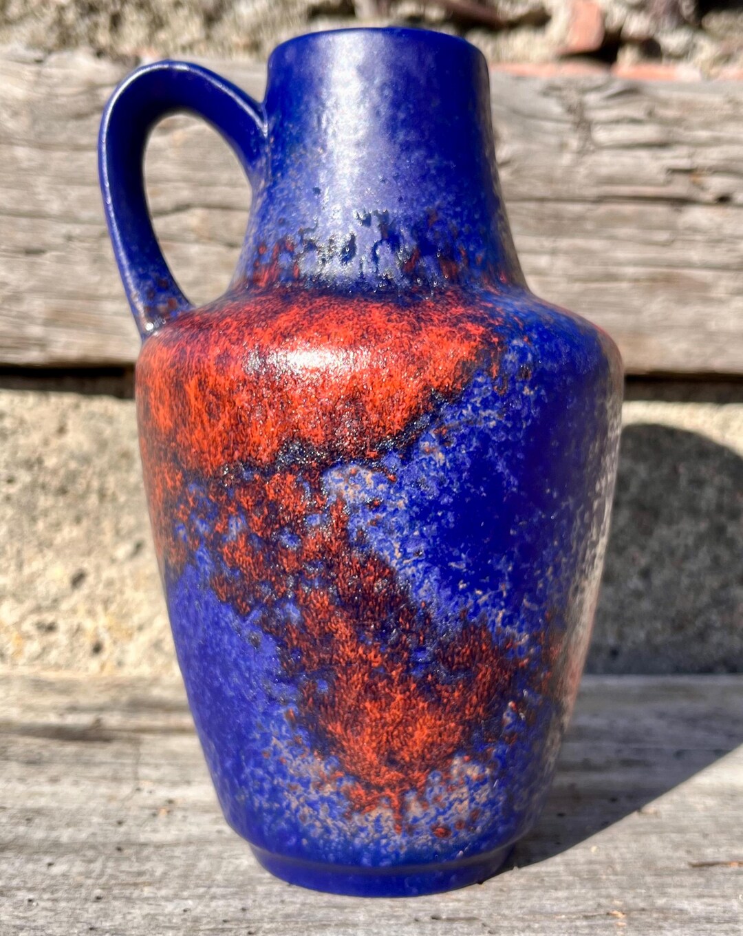 Vintage Small Fat Lava Vase by Fritz Van Daalen, Germany 1960s ...