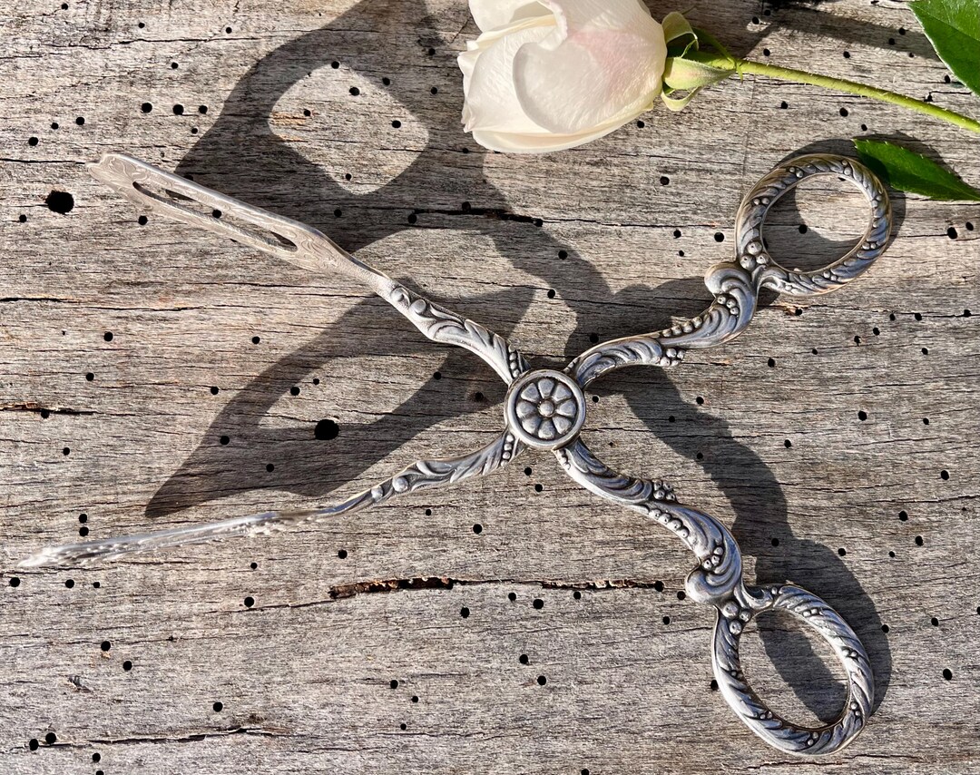 Vintage 1950s Scandinavian Dessert Scissor Tongs With Intricate ...