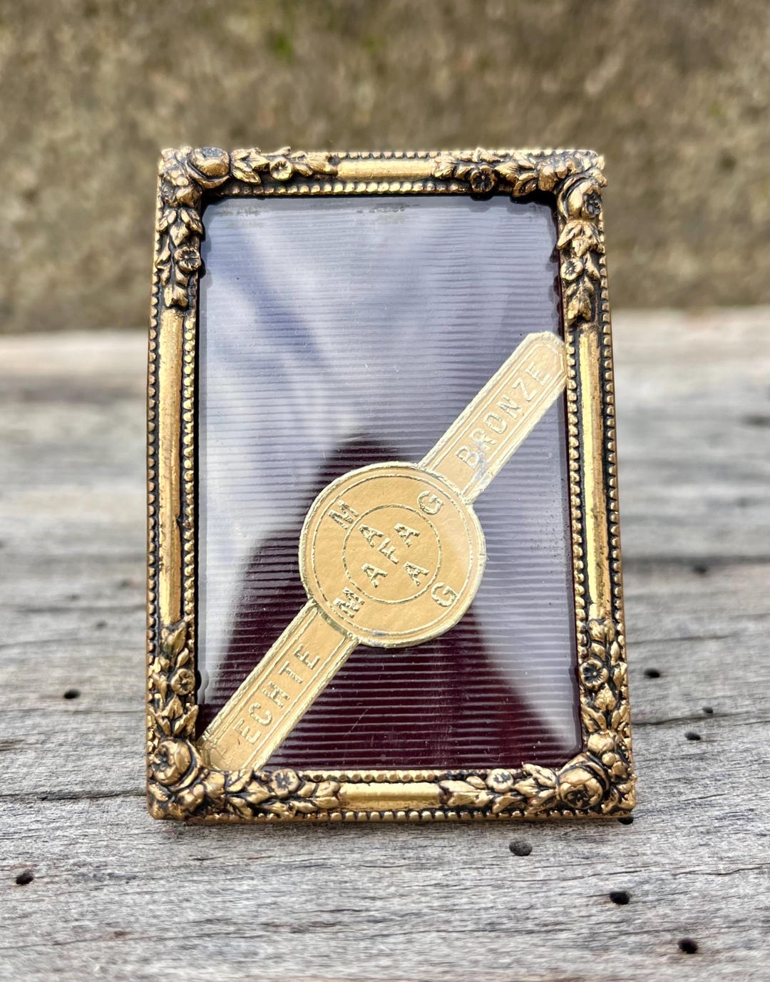 Vintage Ornate Brass Frame With Flowers Small Antique Picture Frame ...