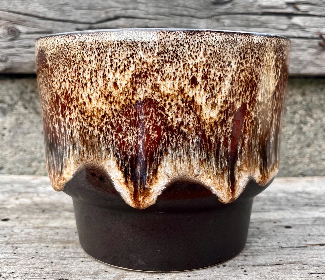 Vintage 1960s German Ceramic Flower Pot by Scheurich 215/13 - Rustic ...
