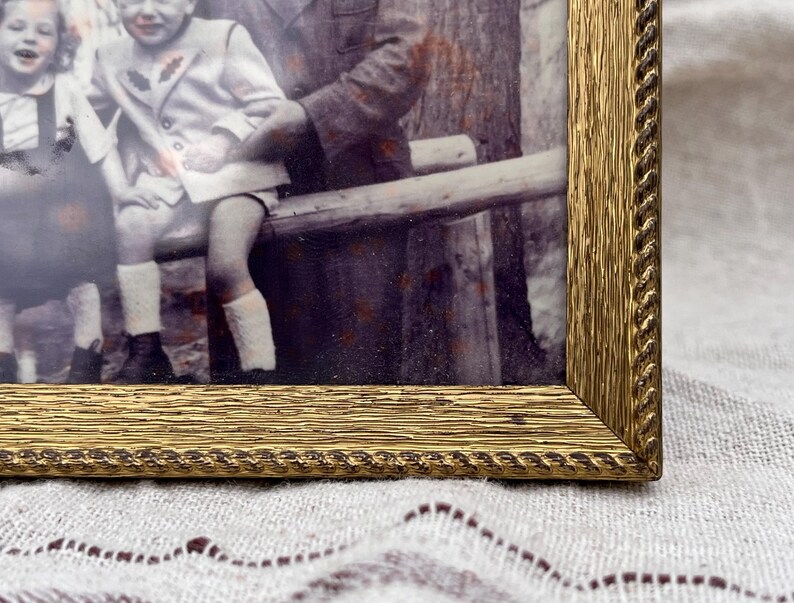 Vintage Rectangular Bronze Photo Frame With Old Family Photo Antique ...