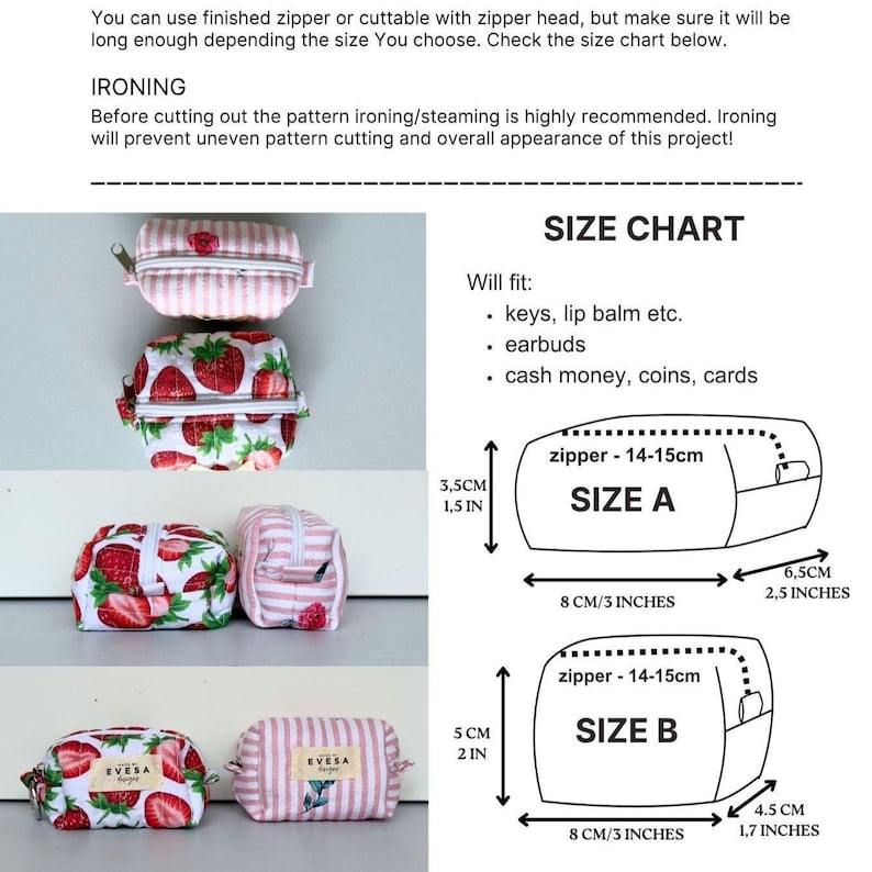 Quilted Earbuds Pouch PDF (3 Sizes) Sewing Pattern + Video - Etsy