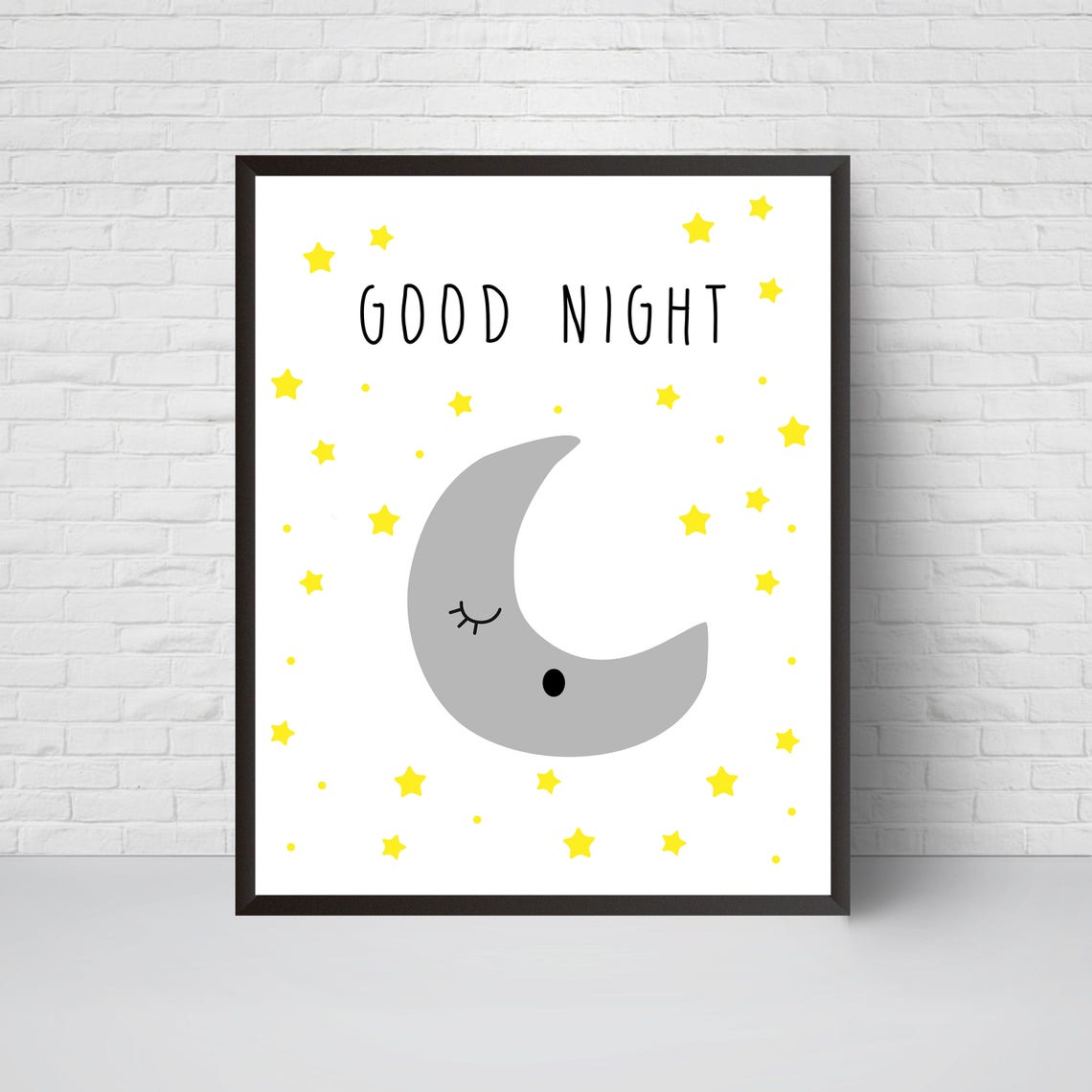 Good Night Moon Nursery Print, Kids Wall Art, Modern Children Room ...