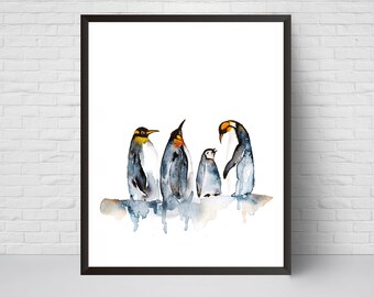 Penguins Artwork Baby Animal Nursery Wall Art Print Nursery - Etsy
