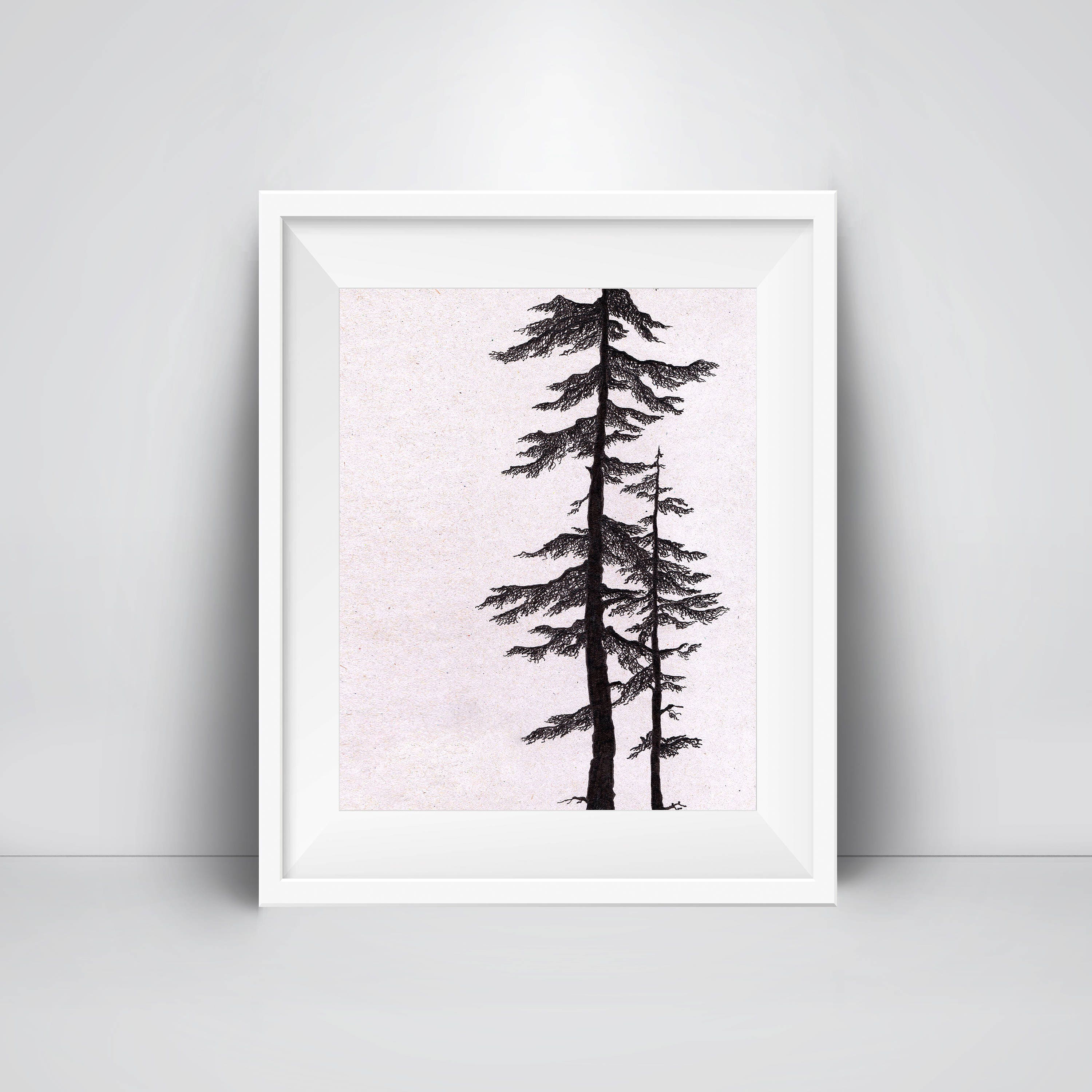 Pine Tree Art Print, Wall Art, Printable Minimalist Room Decor, Modern ...