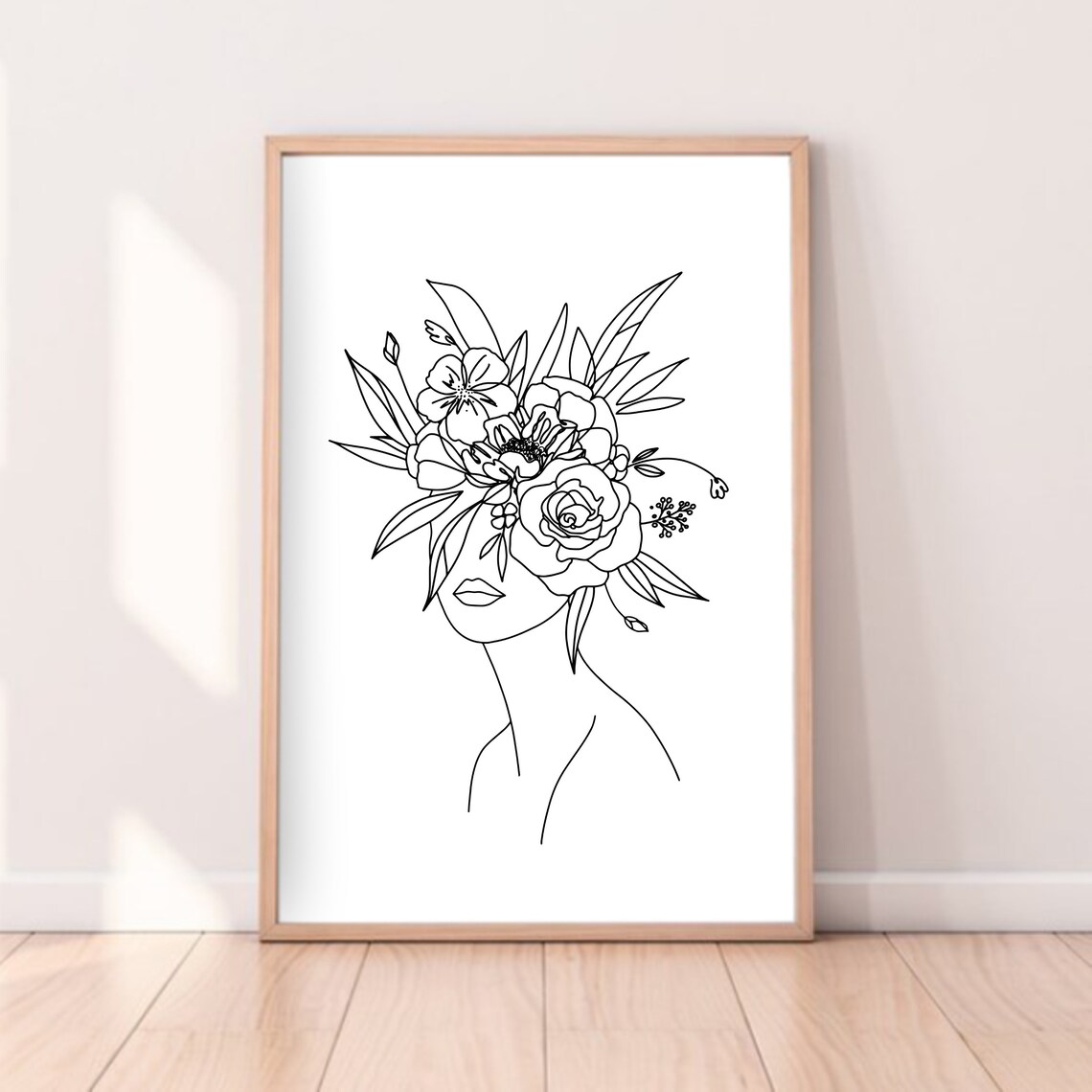 Woman With Flower Head Poster 3 Prints Flower Face Wall Art - Etsy