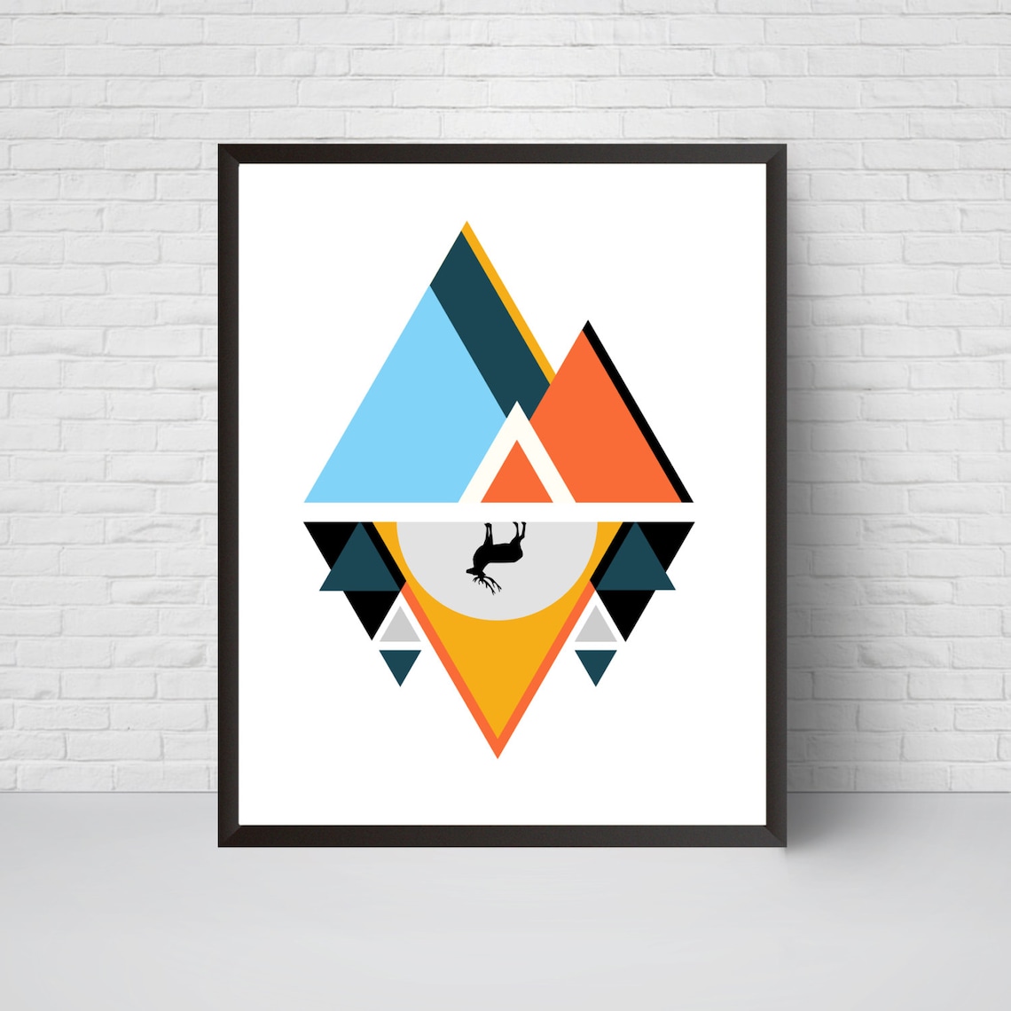 Geometric Mountain Wall Art Print, Printable Art, Mid Century Modern ...