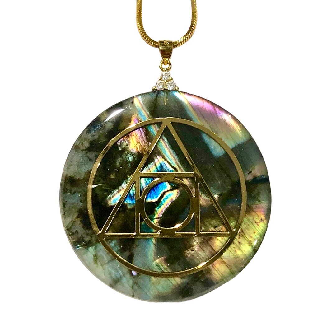 110ct. Labradorite Philosopher's Stone Alchemy Amulet Pure Crystal ...