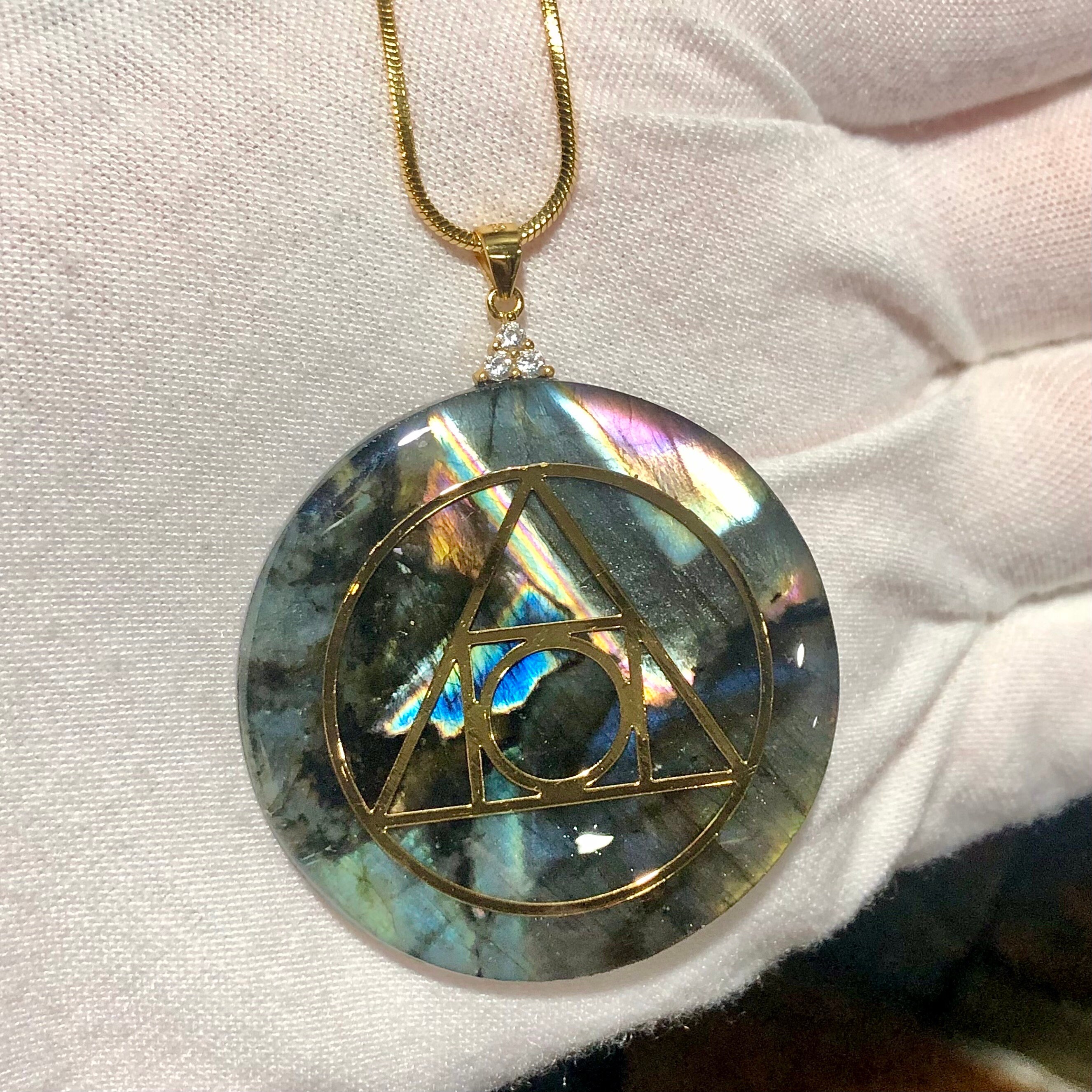 110ct. Labradorite Philosopher's Stone Alchemy Amulet Pure Crystal ...