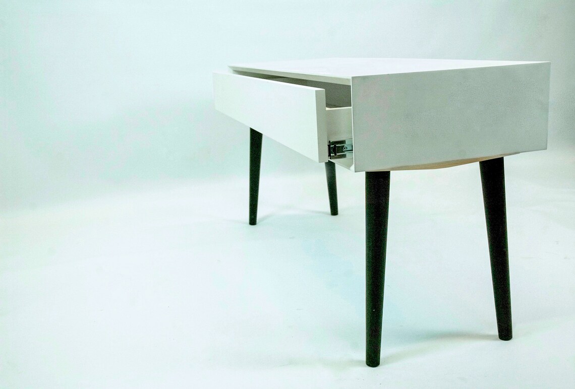 White Wooden Table Legs Black Cone Shape Legs for Furniture | Etsy UK