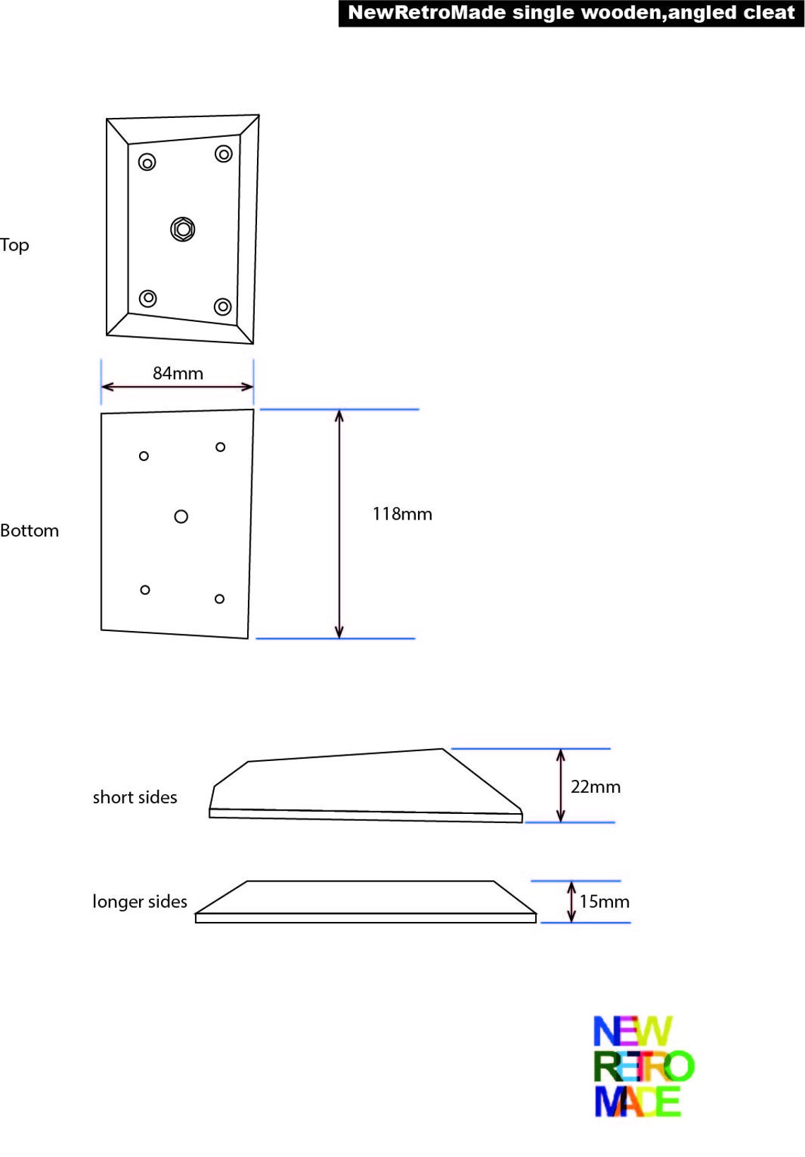 Angled Wooden Table Leg Cleat: Furniture Hardware - Etsy UK