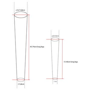 White Wooden Table Legs, Black Cone Shape Legs for Furniture in Middle ...