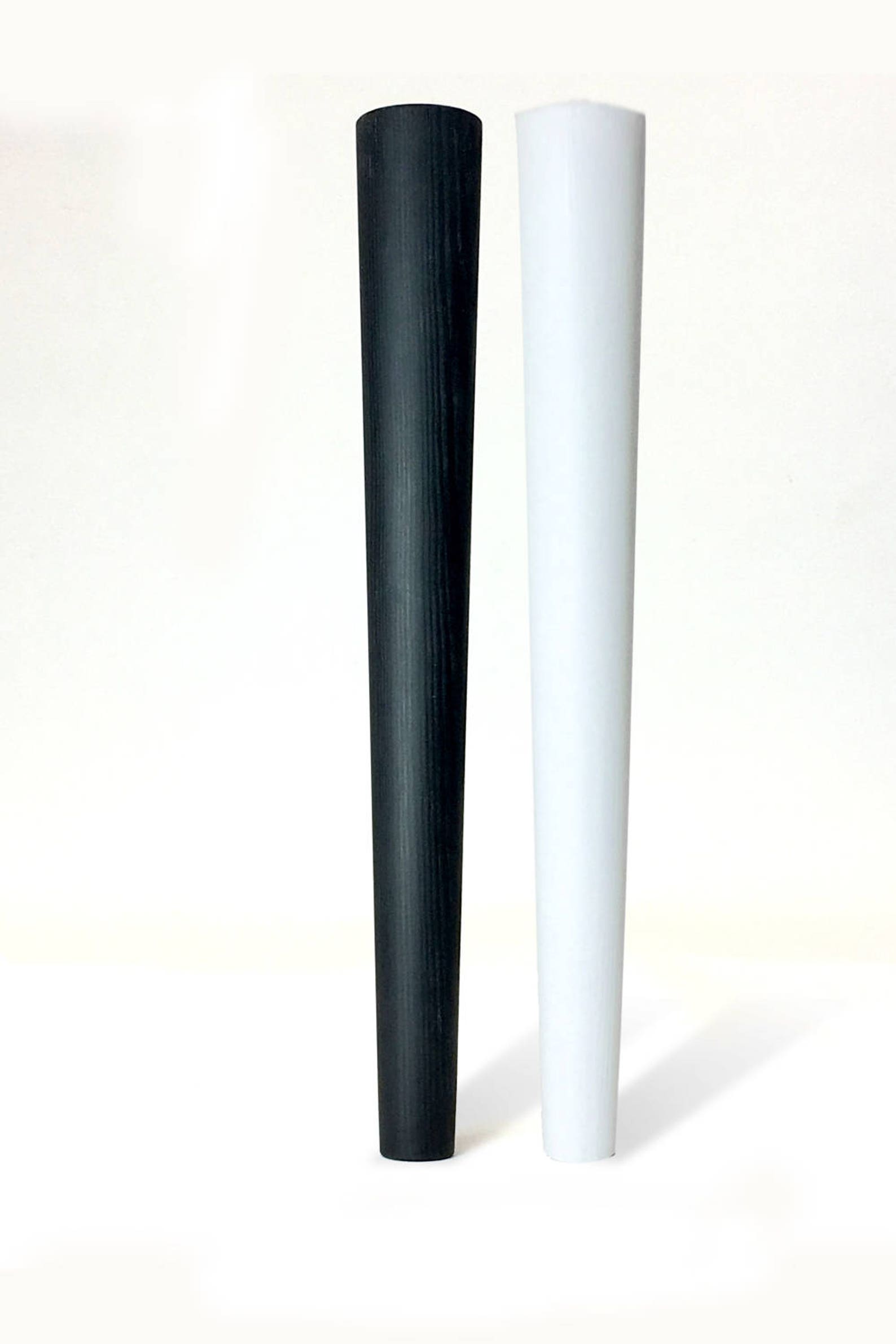 White Wooden Table Legs Black Cone Shape Legs for Furniture - Etsy UK